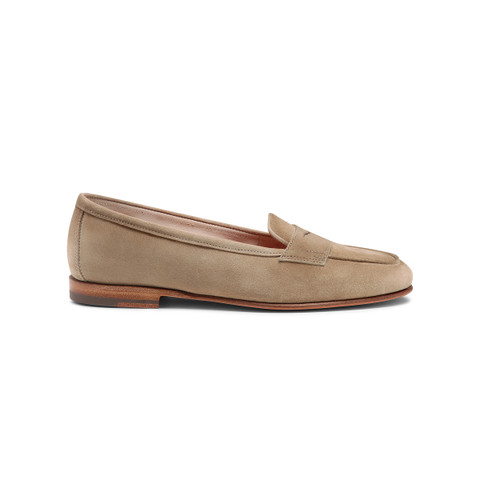 Women's beige suede Carla loafer | Santoni Shoes